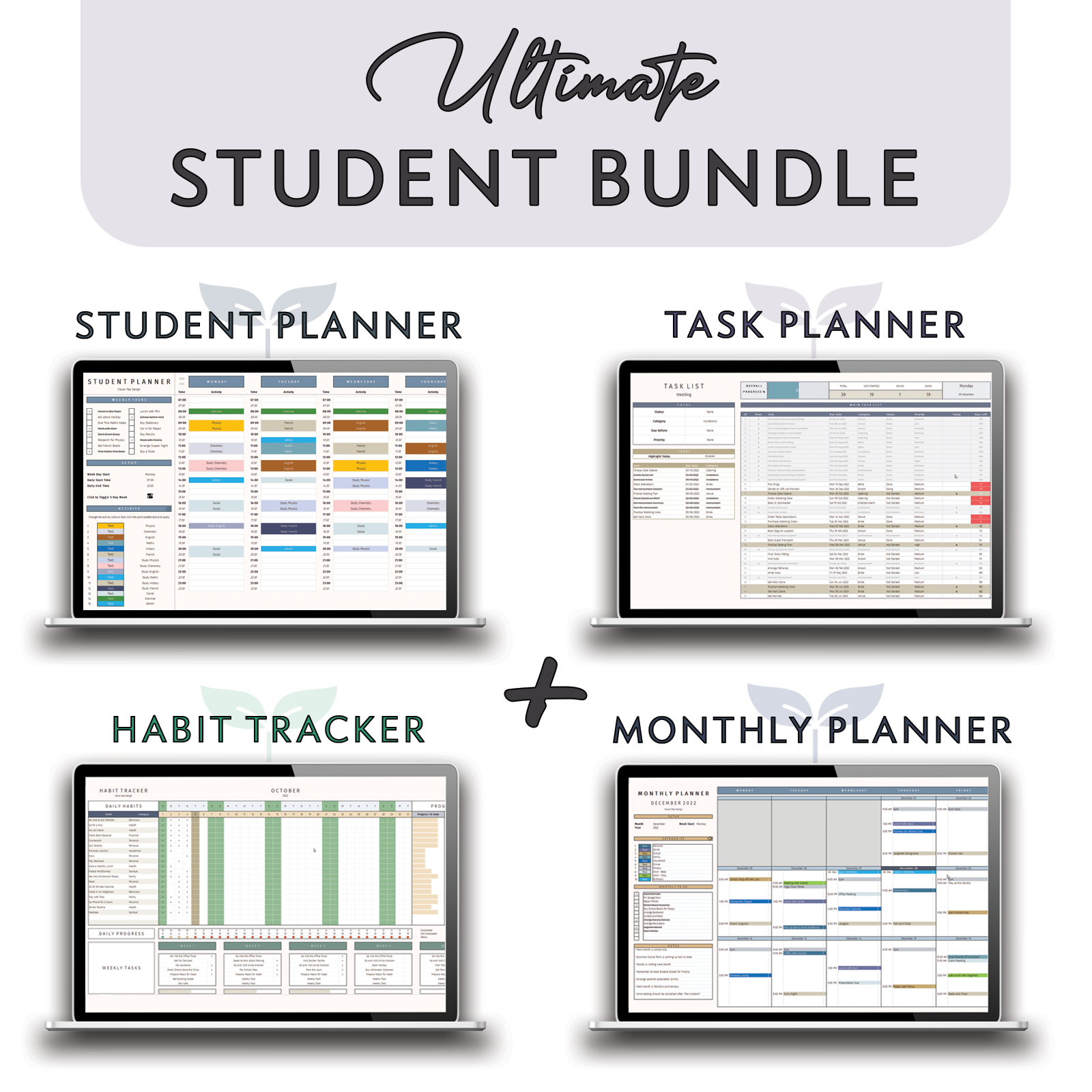 Ultimate Digital Planner | Student Planner Bundle | CleverPeaDesign